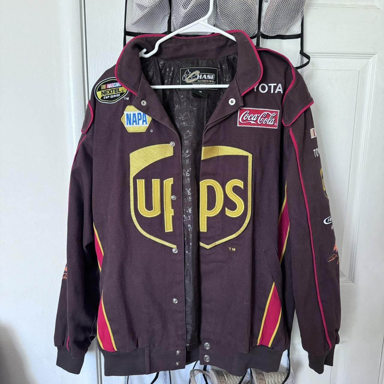 brown vintage UPS racing jacket - bought from... - Depop