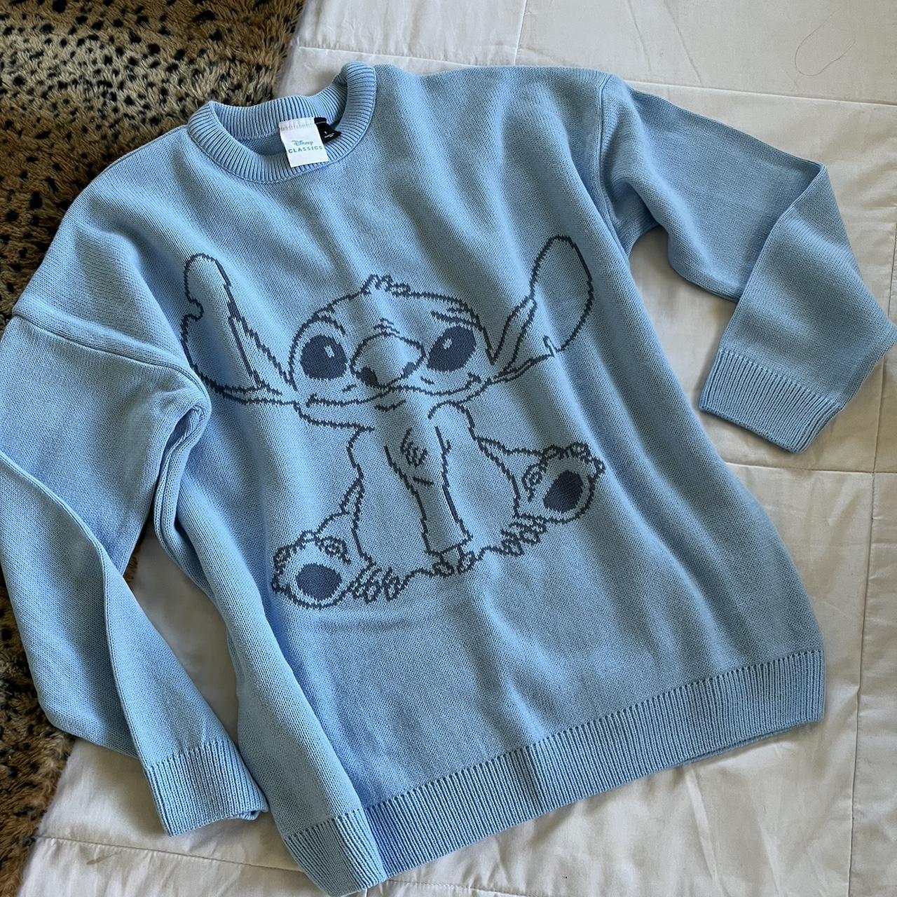Light blue stitch knit sweater Size : small... - Depop