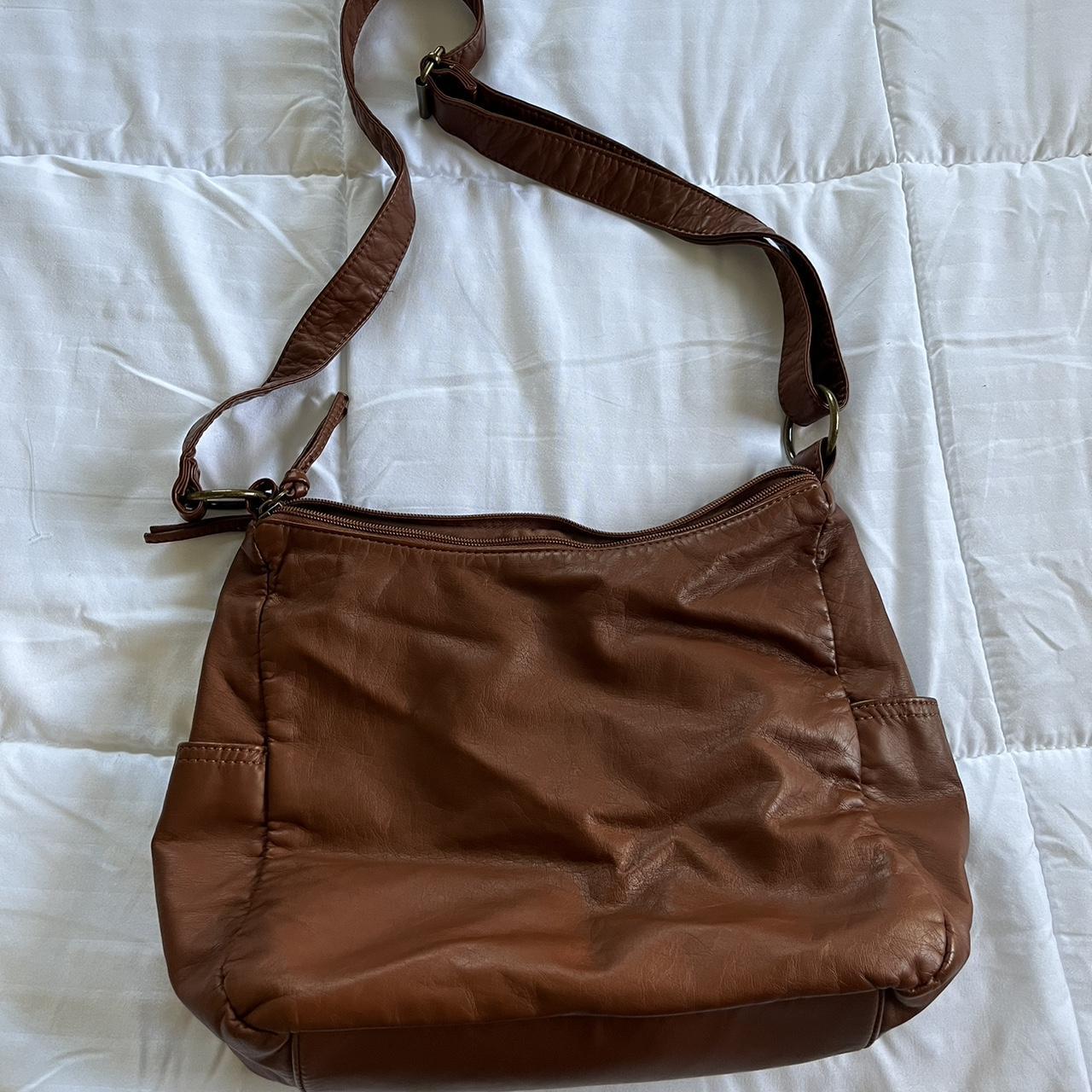 Brown hobo bag Has a lot of zippers and storage... - Depop