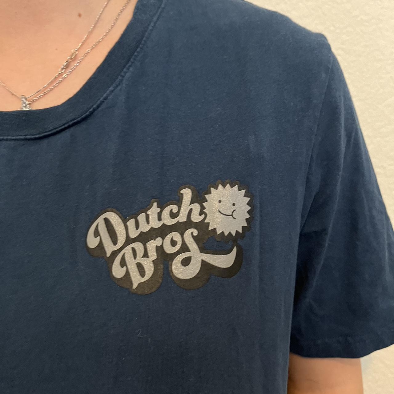 Dutch Bros T-Shirt Navy with silver logo design on... - Depop