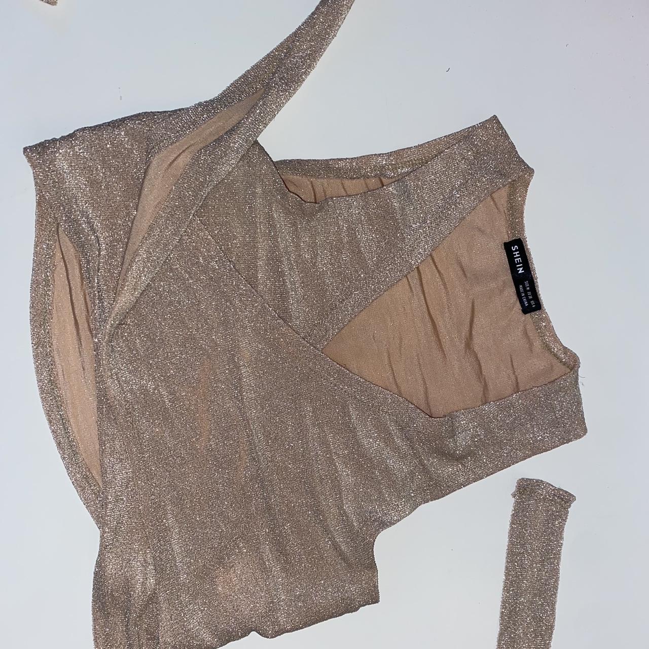 Gold glitter wrap cropped top. Perfect for going... - Depop