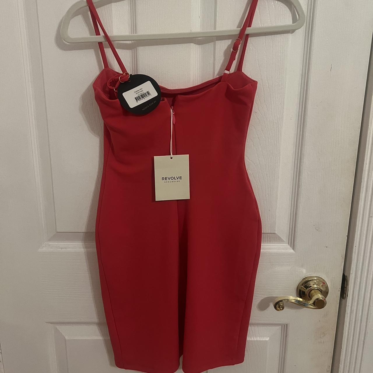 hot pink (almost red) mini dress from revolve NWT.... - Depop