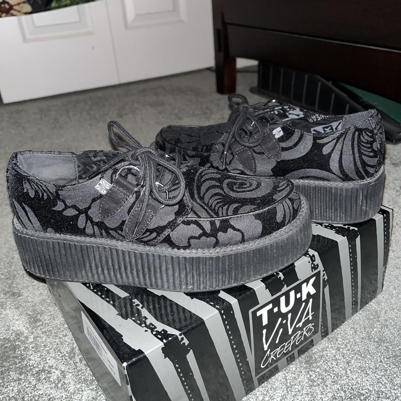T.U.K viva creepers shoes creepers swirly geometry... | Depop
