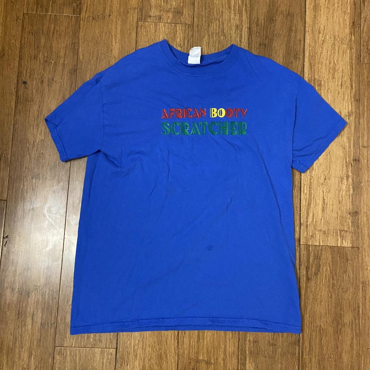 “African Booty Scratcher” Royal Blue t shirt from... - Depop