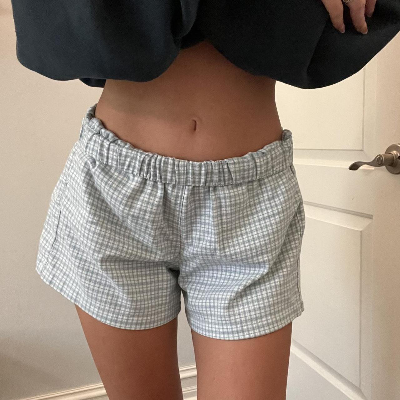 brandy melville checkered boxers for reference i’m... - Depop
