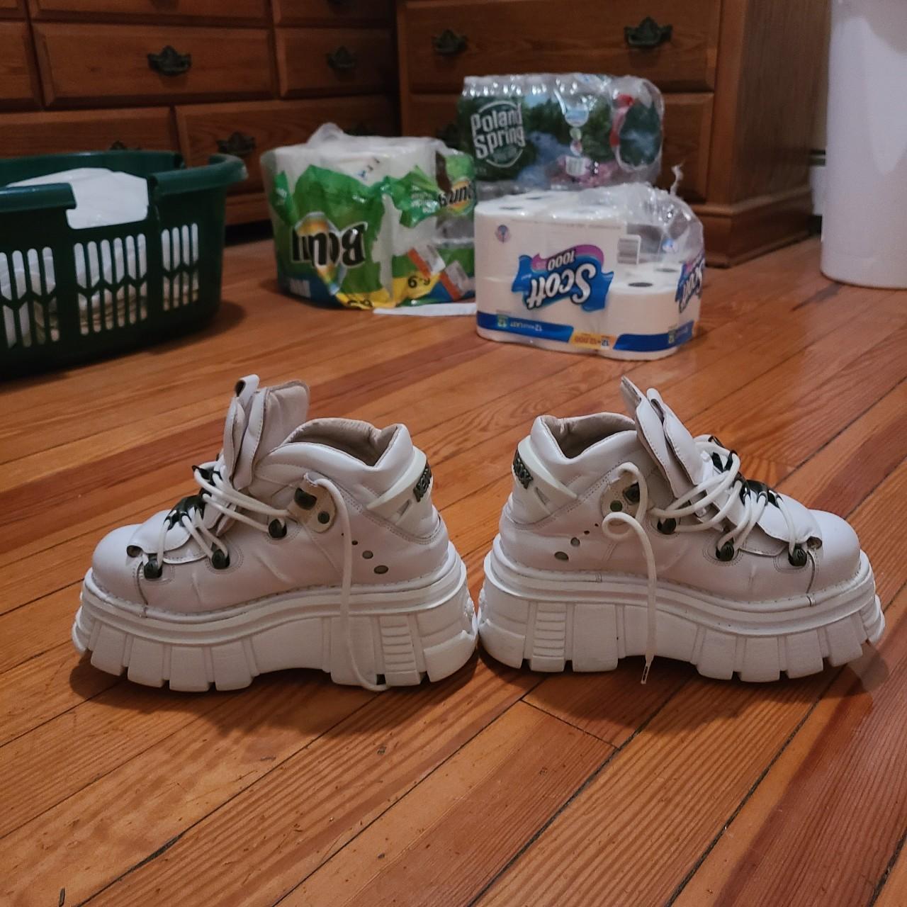 White New Rock boots. I've worn them twice into the... - Depop