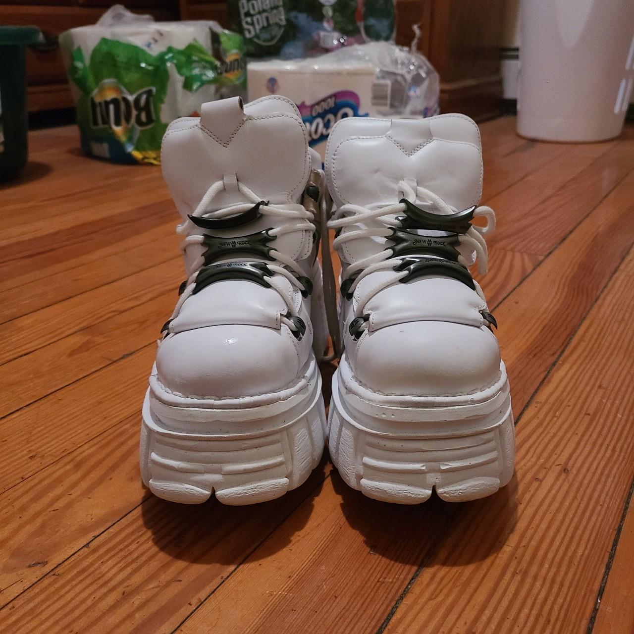 White New Rock boots. I've worn them twice into the... - Depop