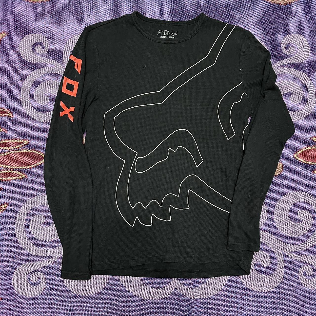 Men’s Y2K Fox Racing Thermal Long Sleeve Shirt 2000s... - Depop