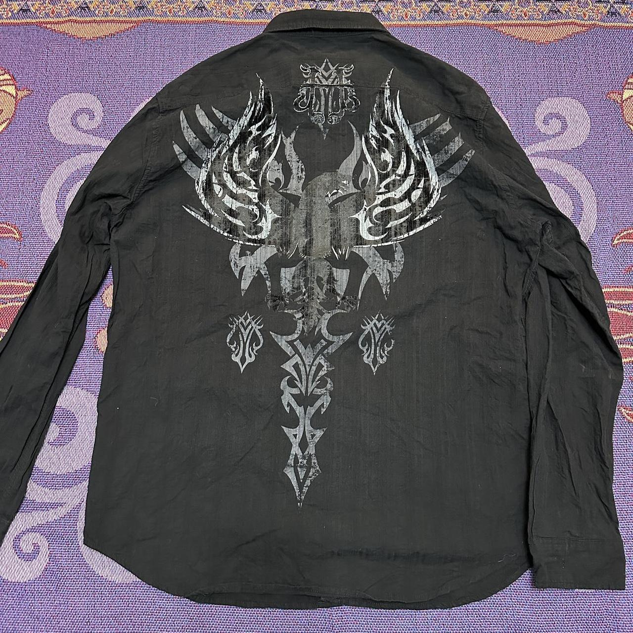 Men’s Y2K Helix Button Up Dress Shirt Eagle and... - Depop