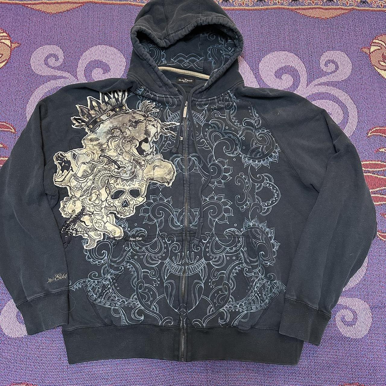 Men’s Y2K Marc Ecko All Over Print Zip Up... - Depop
