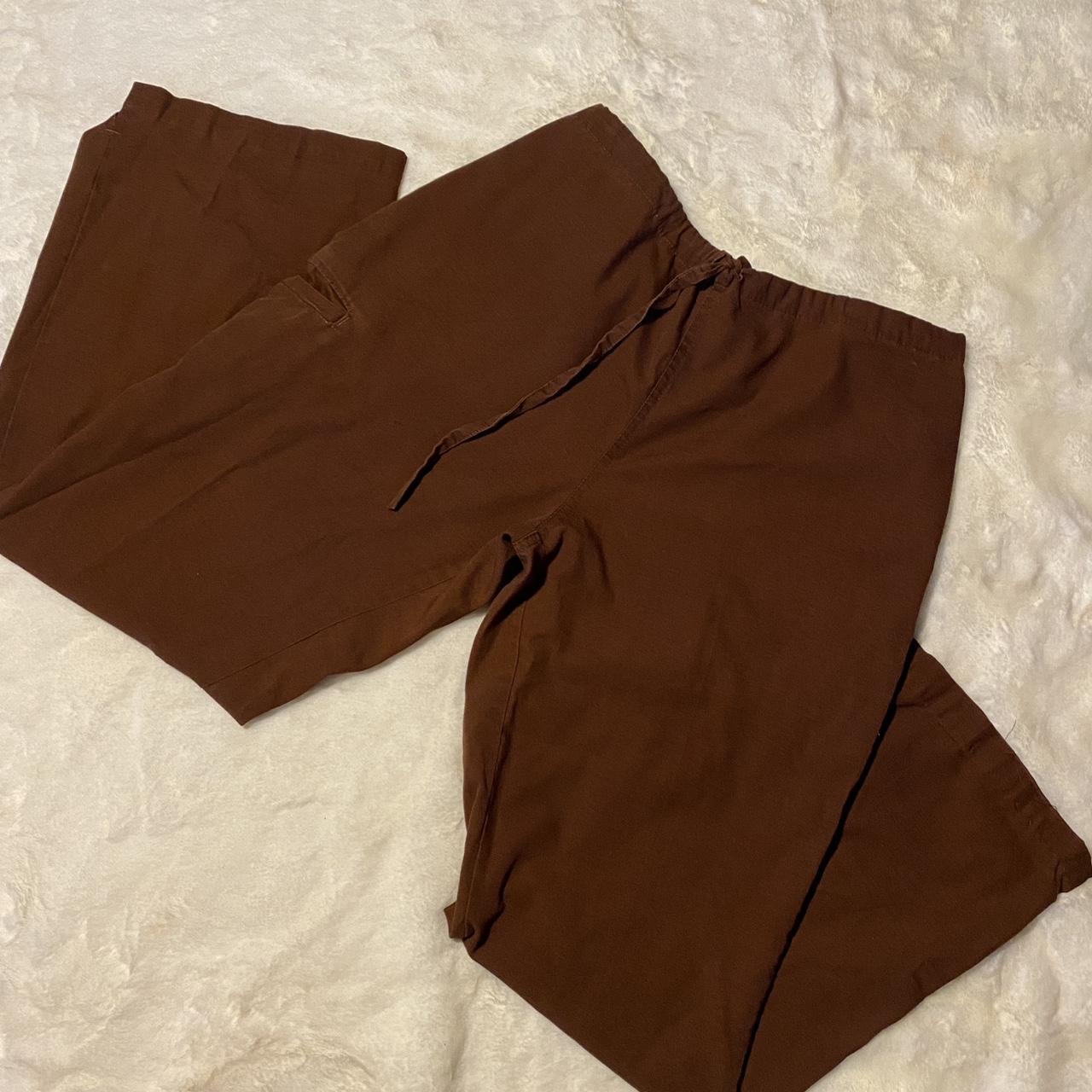 super cute brown scrubs with cargo pocket !! size... - Depop