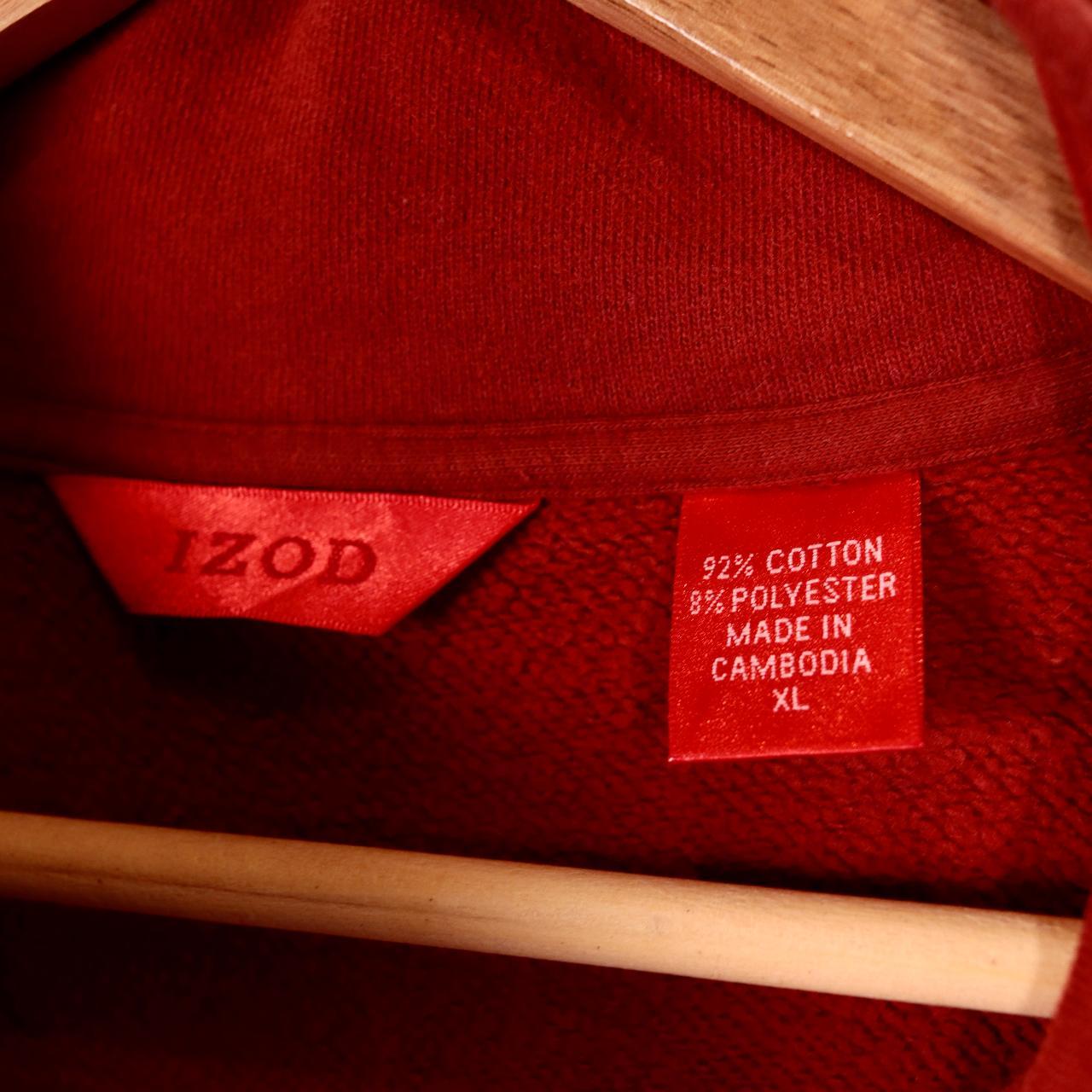 IZOD Rusty Orange / Red 1/4 Zip Minimal Jersey Style... - Depop