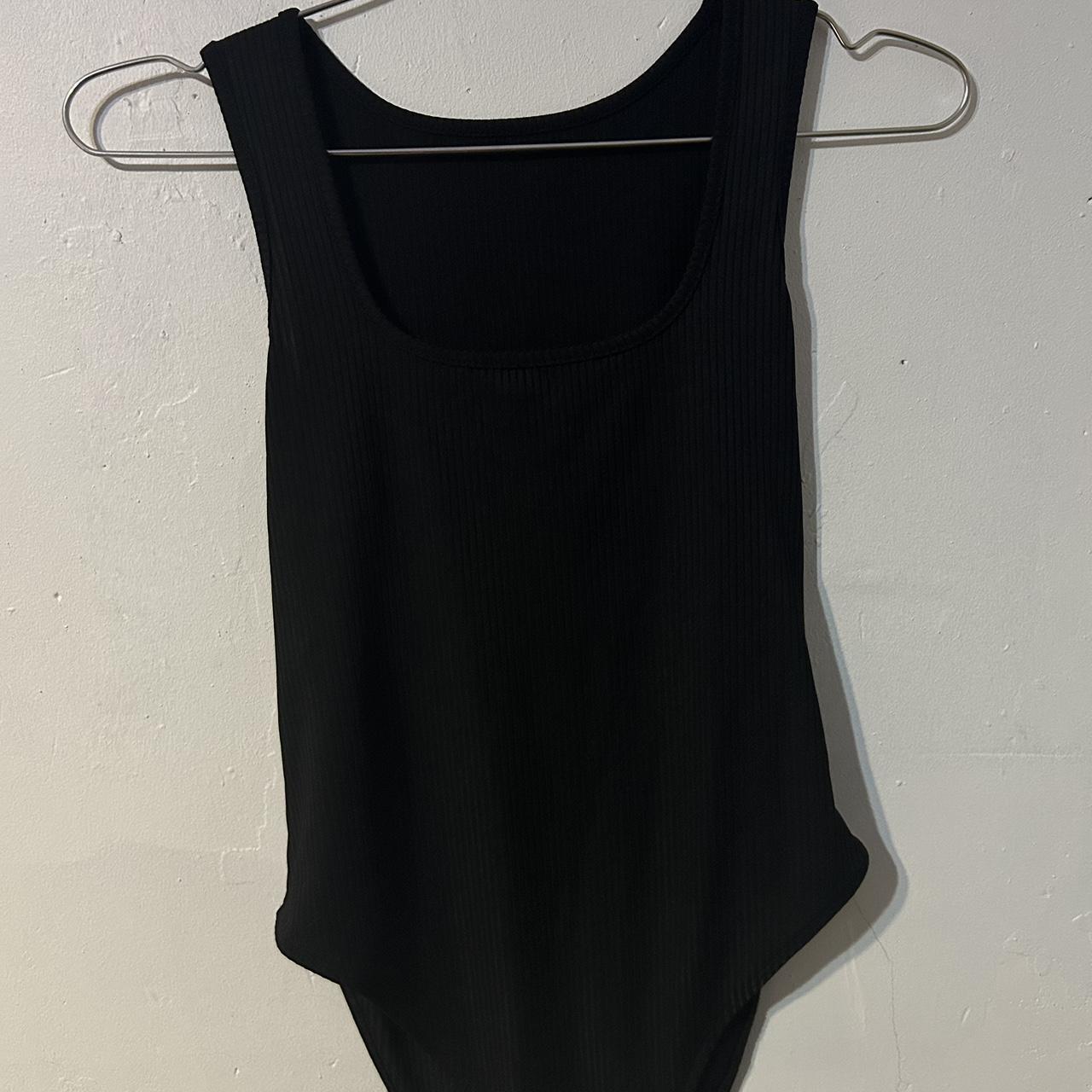 Black ribbed bodysuit - Depop