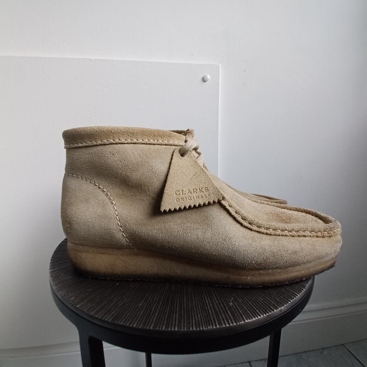 Clarks Wallabees high top beige. Worn a couple... - Depop