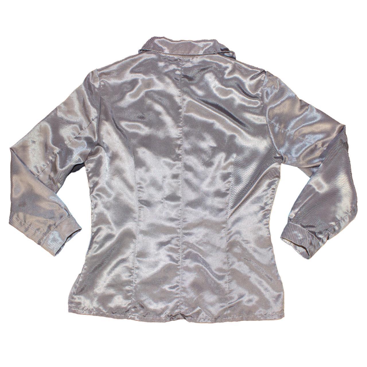 Flamingo Silver Iridescent Button... - Depop