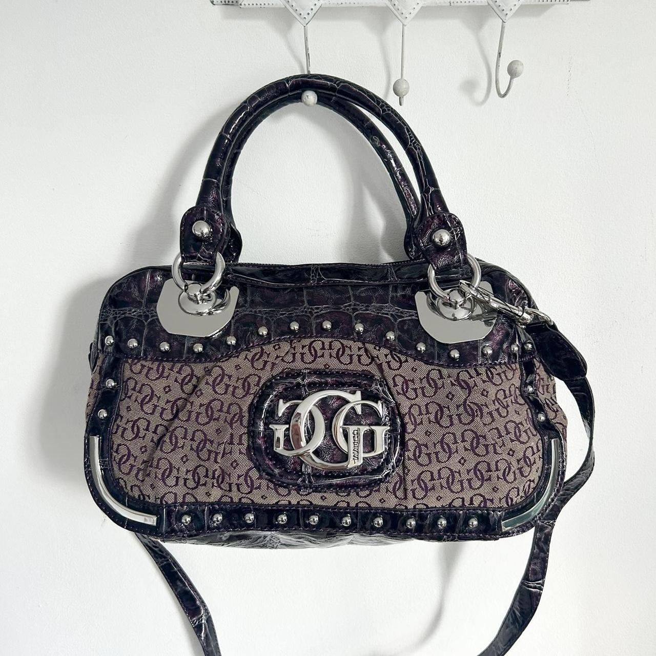 Vintage Guess Bag Purple crocodile/monogram vintage... - Depop