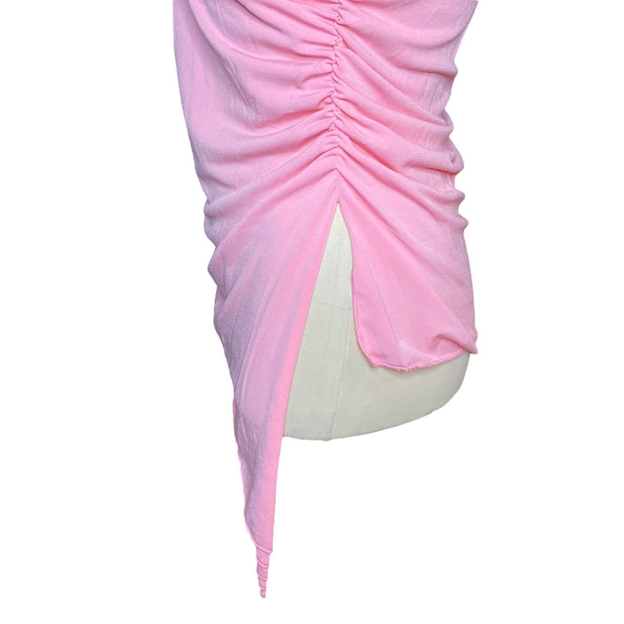 Y2K pink sequin tank top Asymmetrical side hems... - Depop