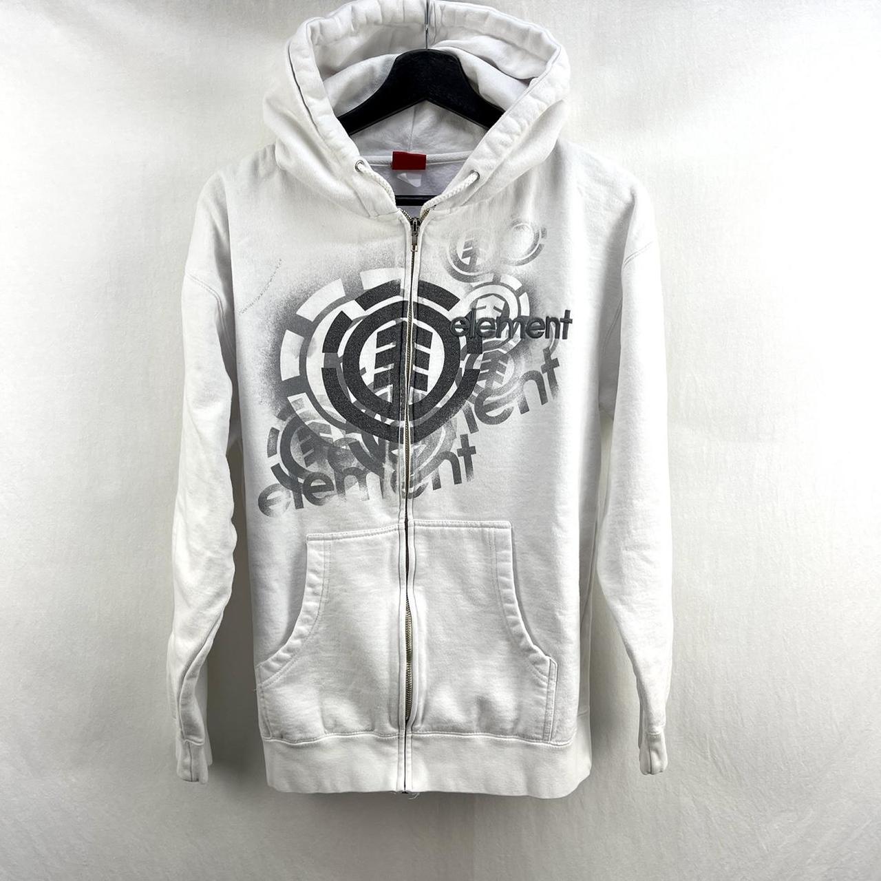 Element Men's White and Black Hoodie | Depop