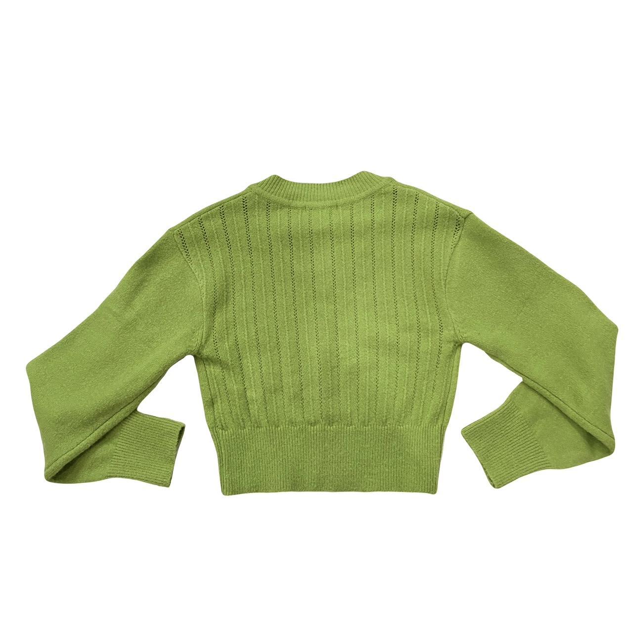 Summer green cropped V Neck sweater from Sinoon... | Depop