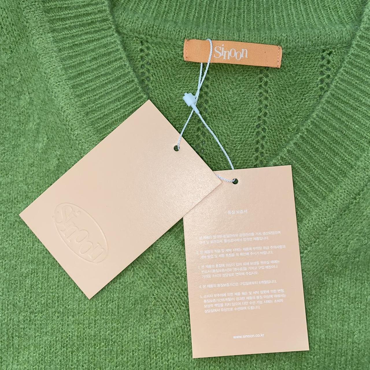 Summer green cropped V Neck sweater from Sinoon... | Depop