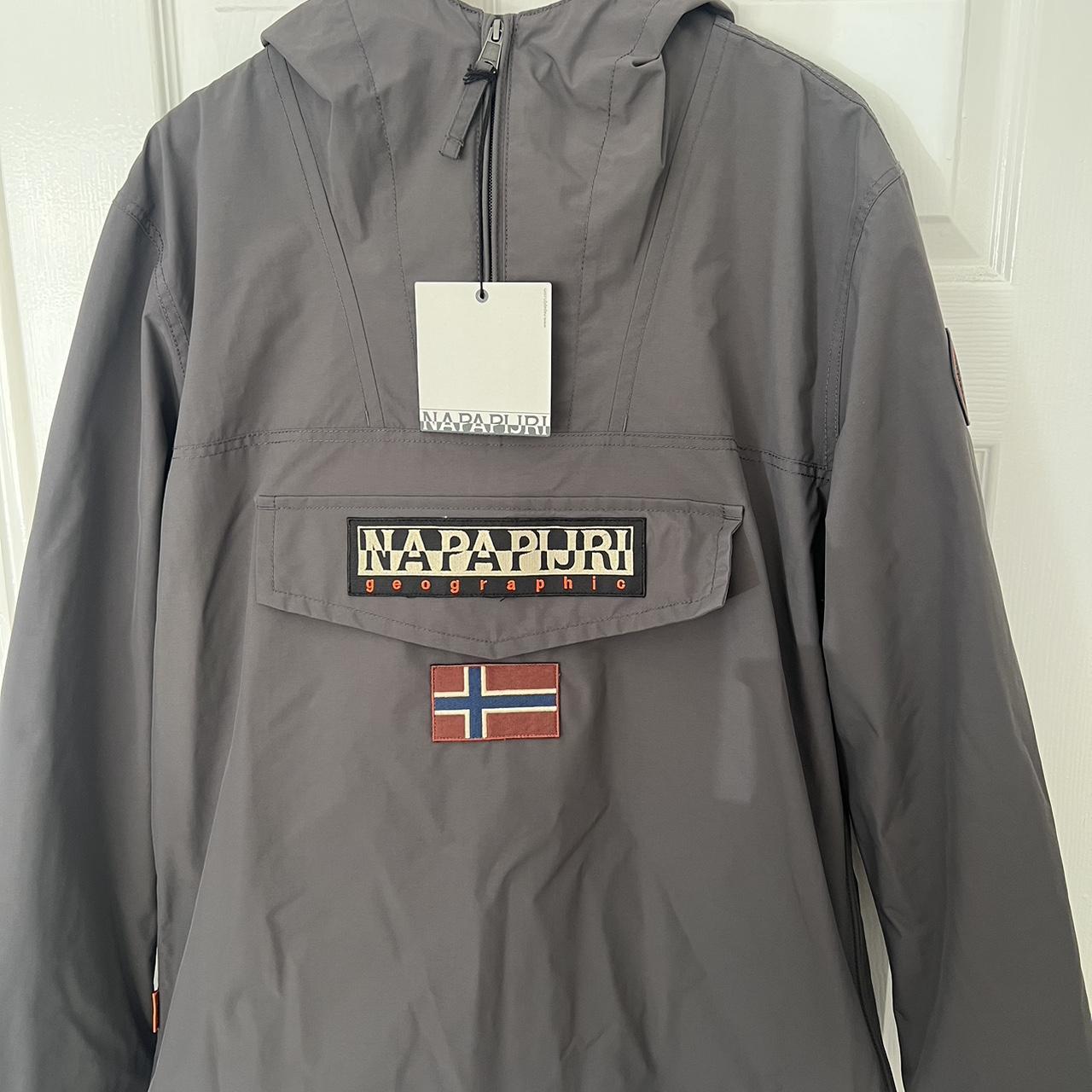 Grey Napapijri Rainforest (Raincoat) - Side Zip... - Depop