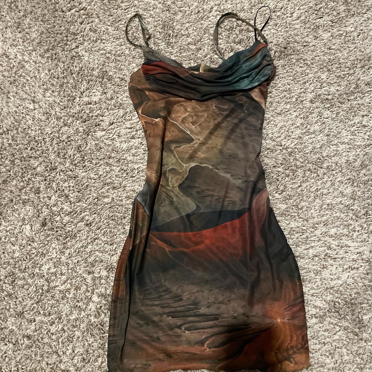 Colorful mini dress - size small - bodycon dress... | Depop