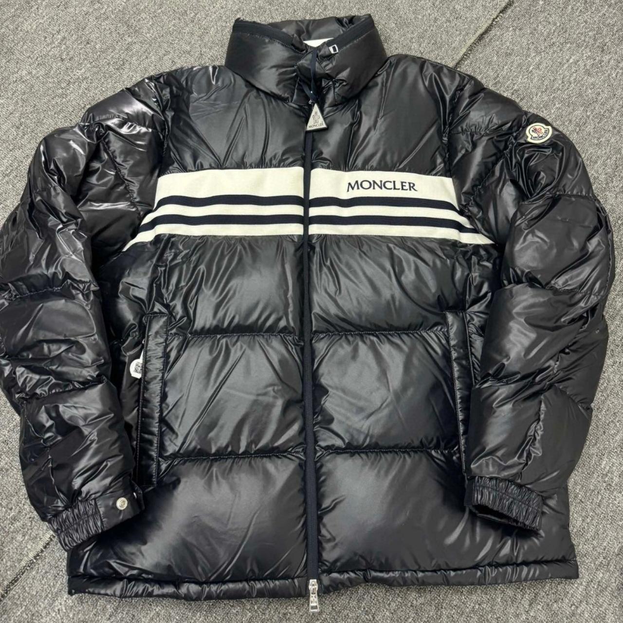 Moncler FW23 straight shoulder lettering zipper... - Depop