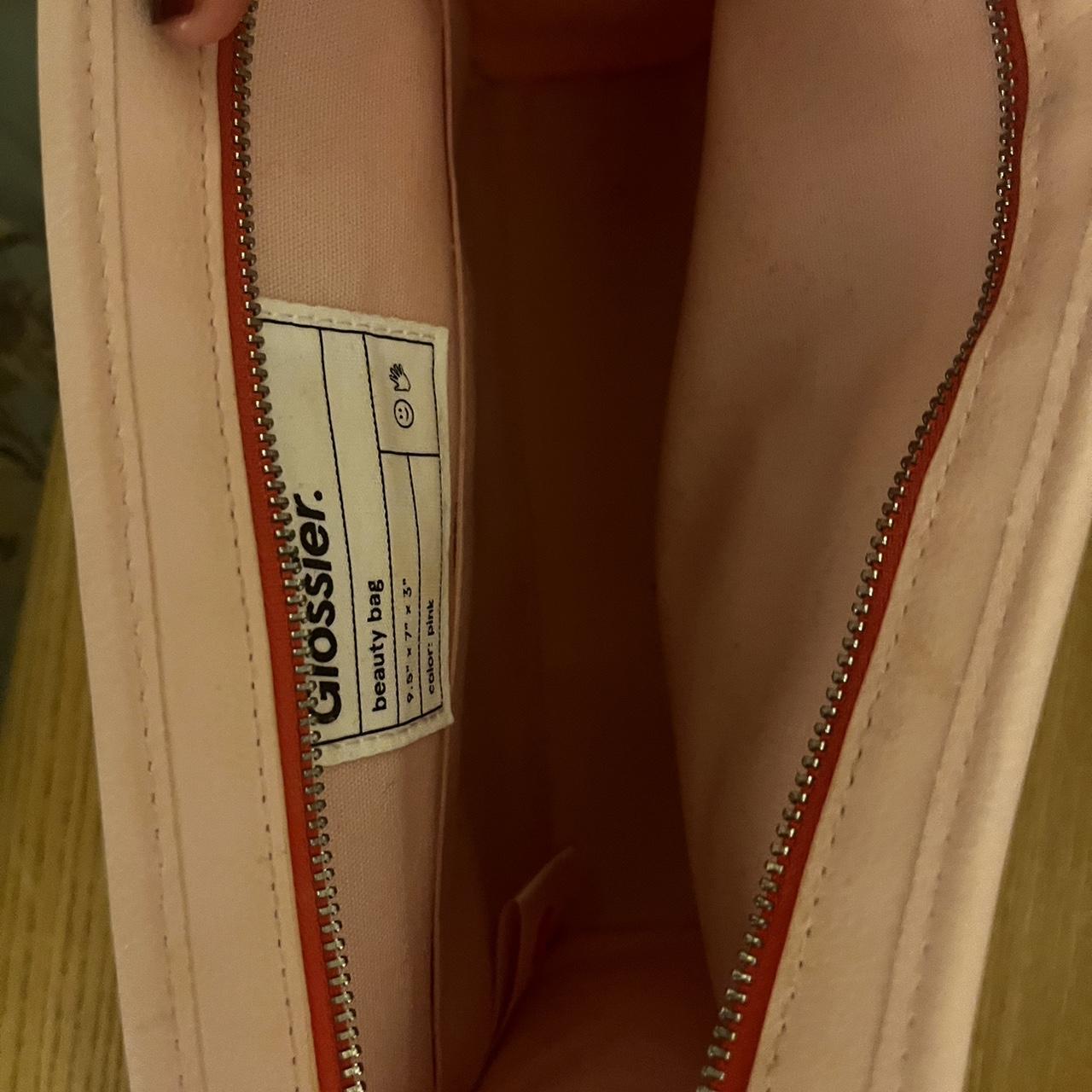 Glossier makeup bag- no felt insert and small makeup... - Depop