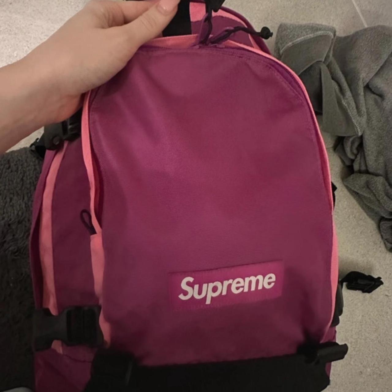 Supreme Pink Backpack In perfect condition RRP... - Depop