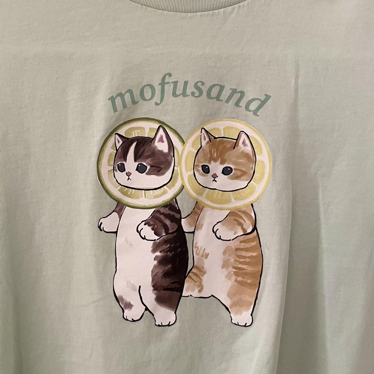 Mofusand Uniqlo Adorable Cat Dup Baby Tee in a Soft... - Depop