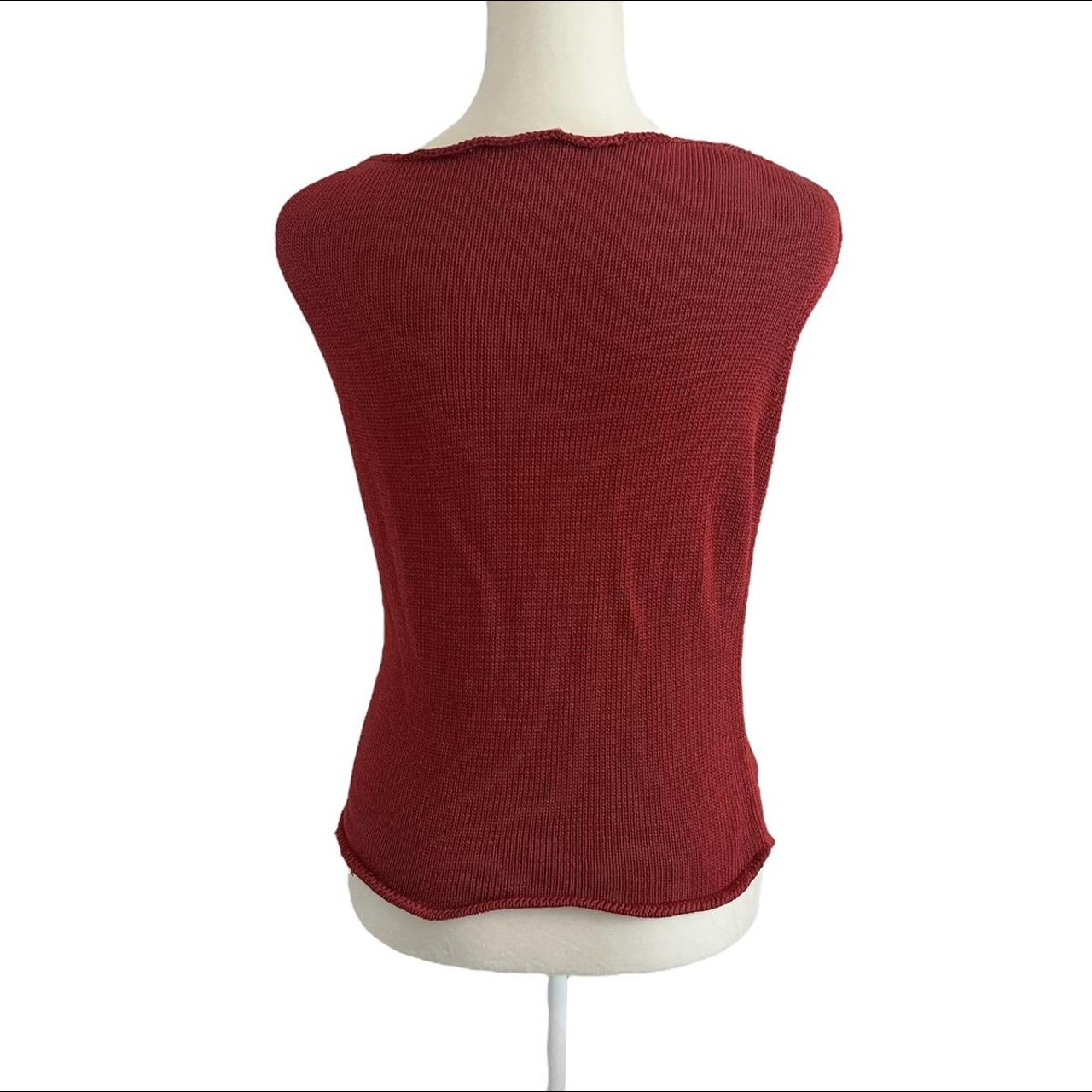 Talbots Women's Burgundy and Red Blouse | Depop