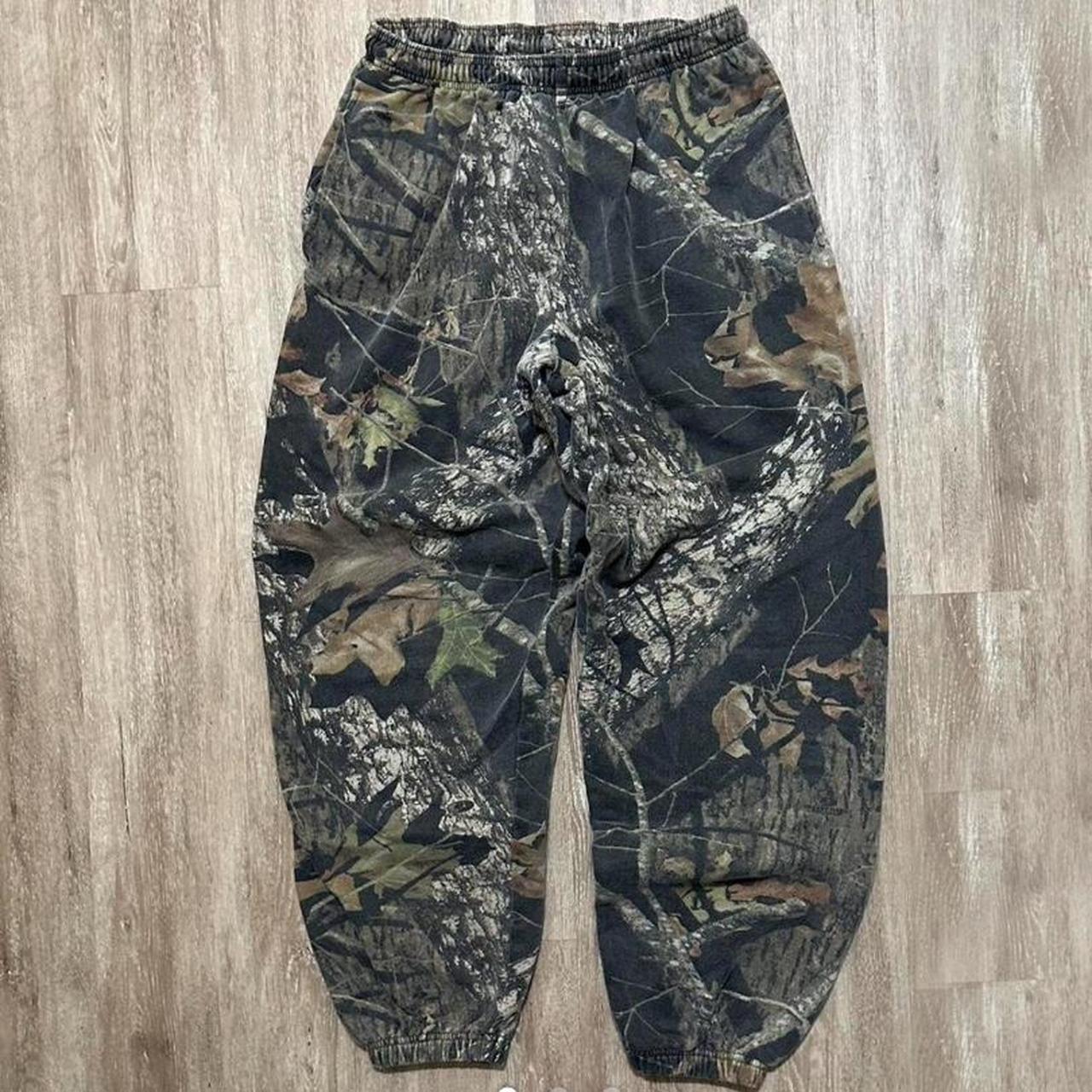 Vintage Y2K Real Tree Camouflage Sweatpants Size... - Depop