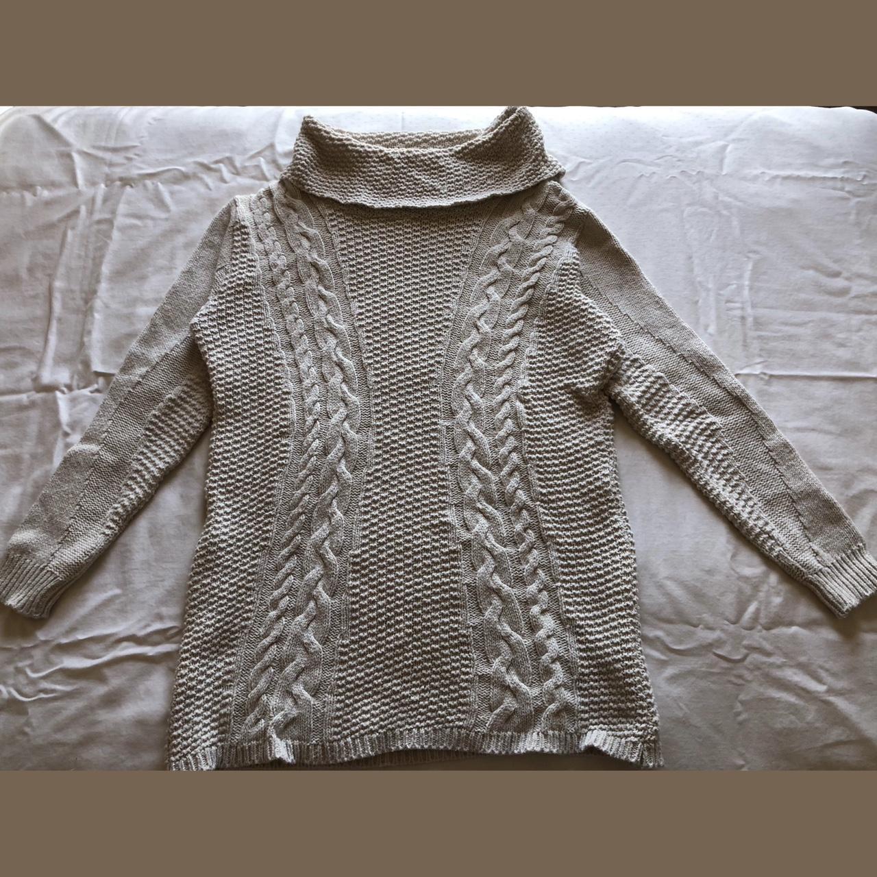 CREAM CABLE KNIT SWEATER classic cream colored... - Depop