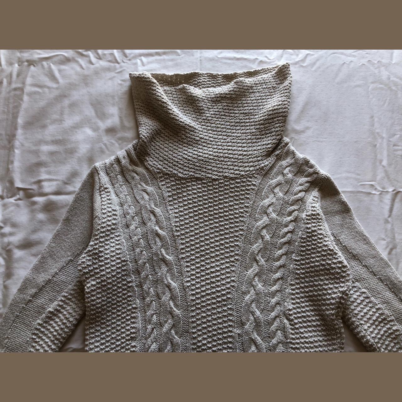 CREAM CABLE KNIT SWEATER classic cream colored... - Depop