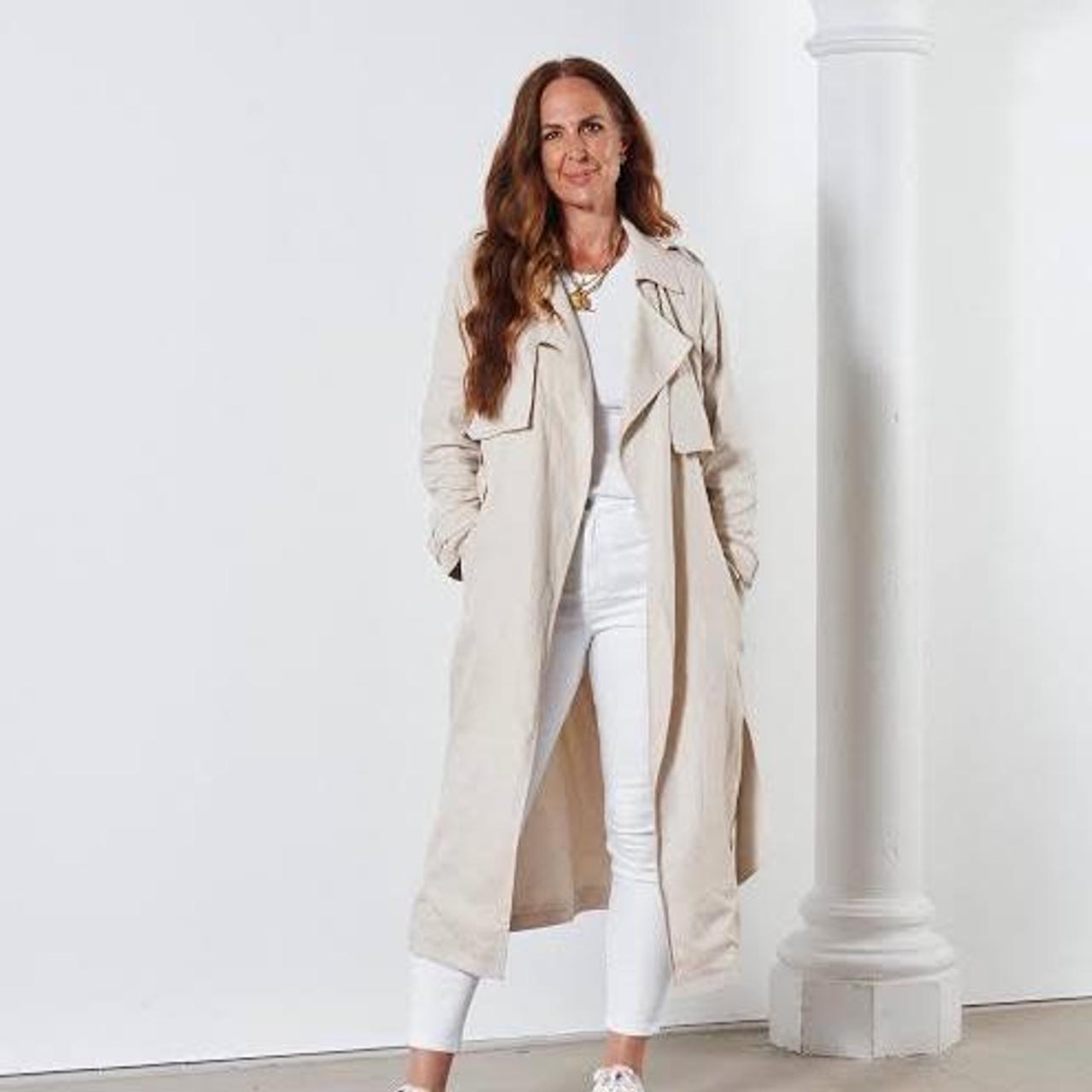 Decjuba Linen sort of fabric trench coat Needs a... - Depop