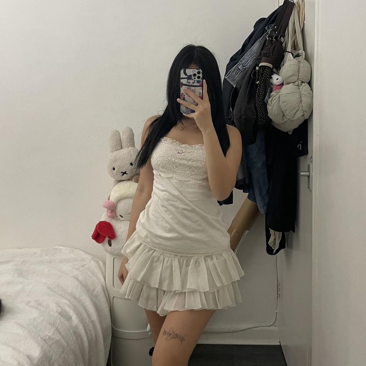 avv standard off white coquette romantic lacey... - Depop