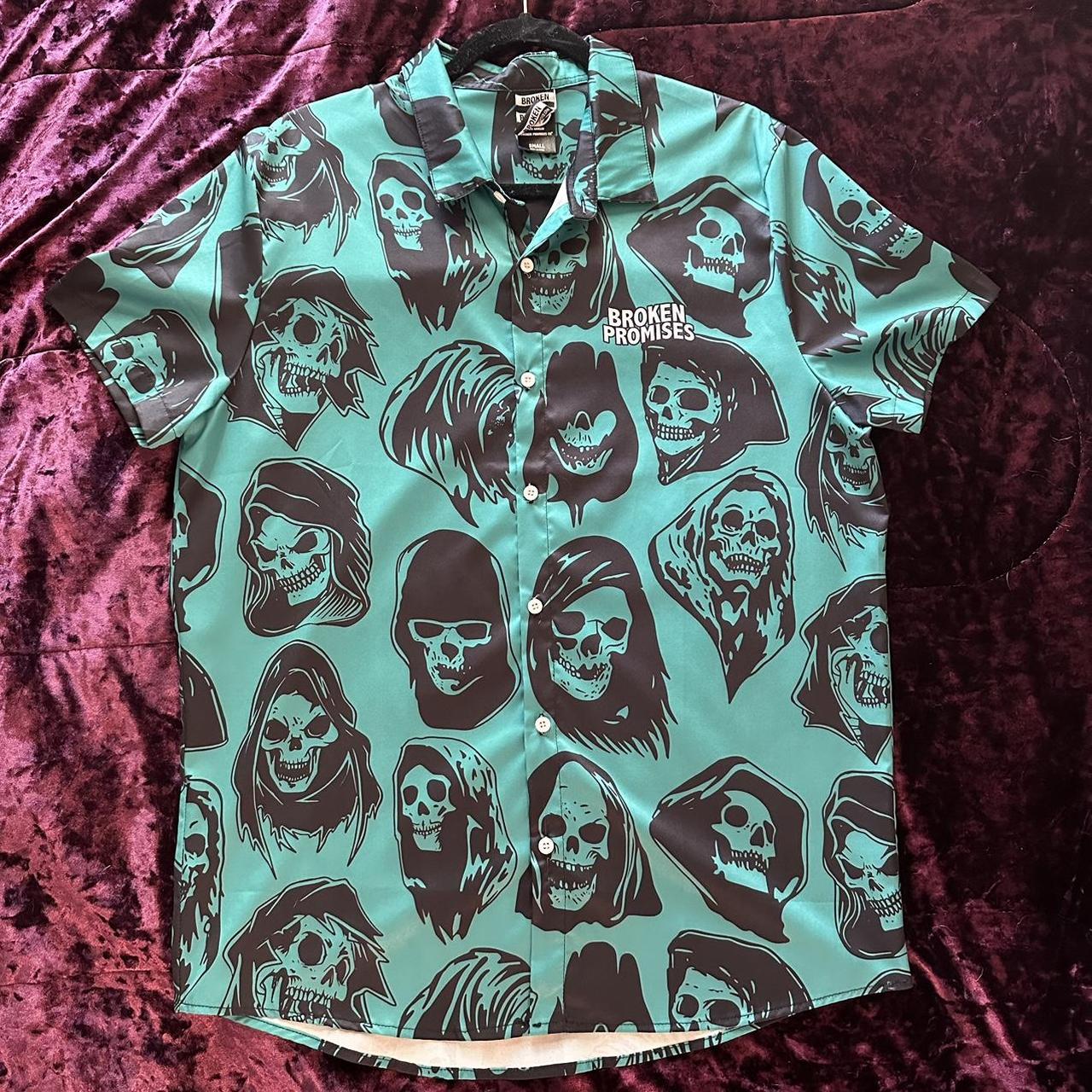 Broken Promises REAPER GUIDE BUTTON UP SHIRT Custom... - Depop