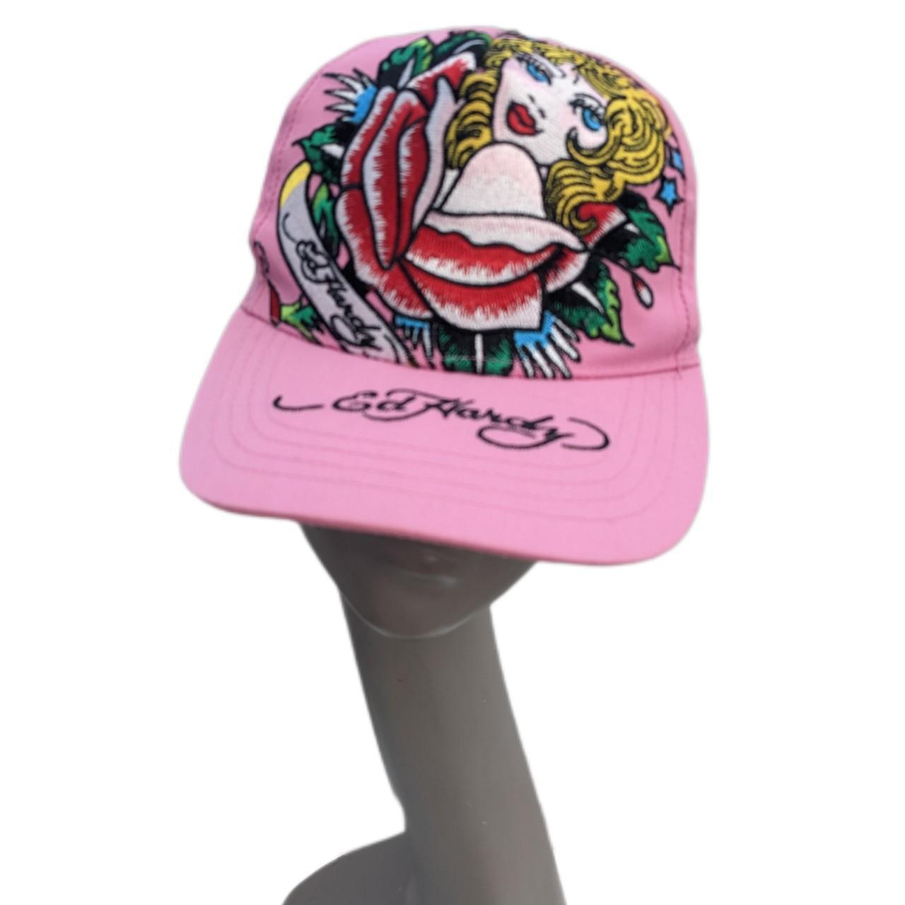Ed Hardy Baseball Cap pink Stand out tattoo... - Depop