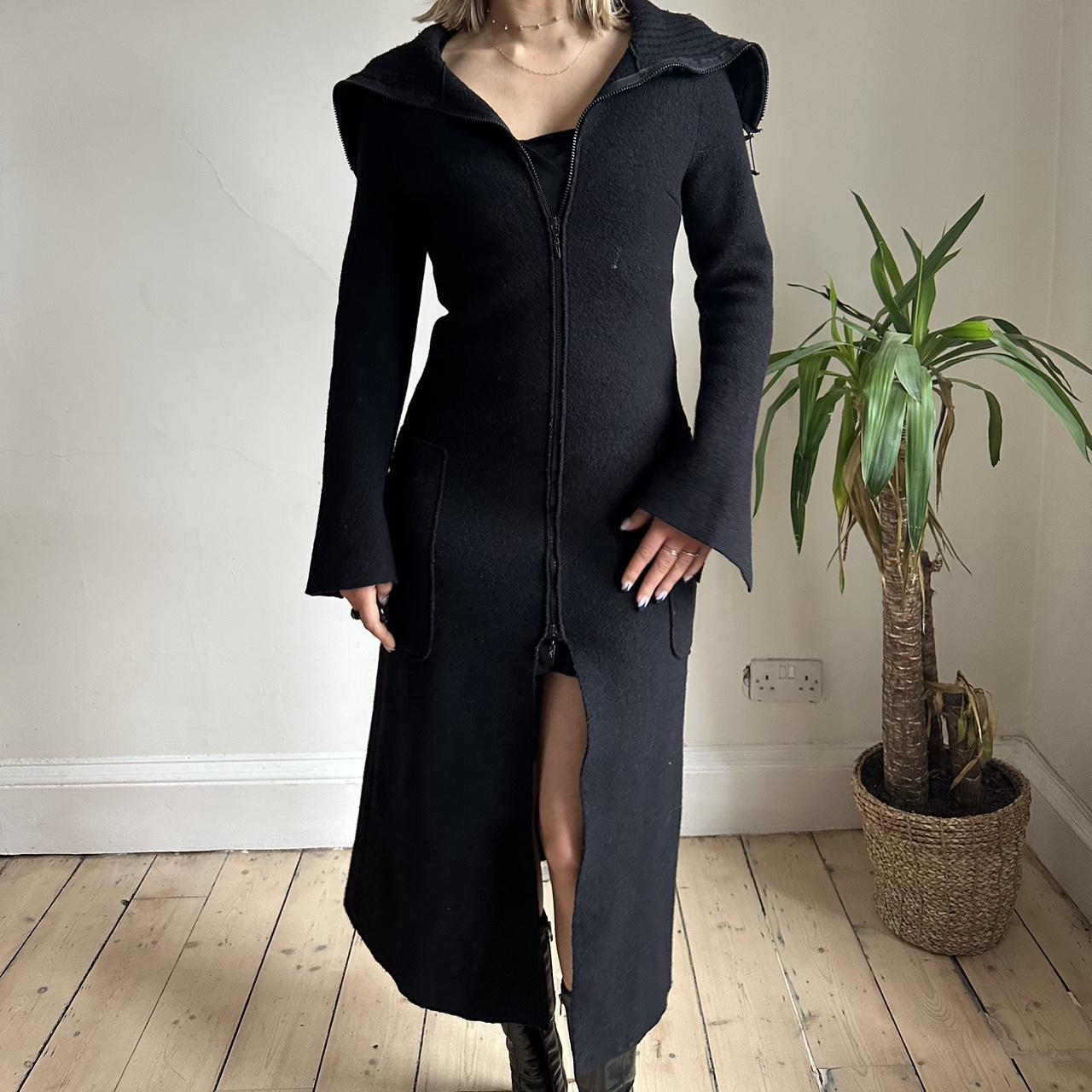 Super cool black vintage 90s Cop Copine maxi wool... - Depop