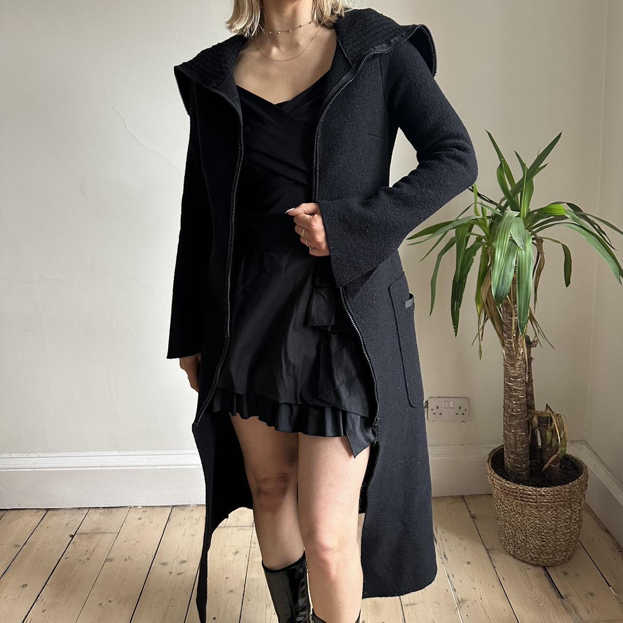 Super cool black vintage 90s Cop Copine maxi wool... - Depop