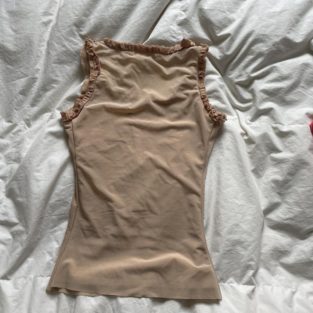 Spanx Women's Tan and Cream Vests-tanks-camis | Depop