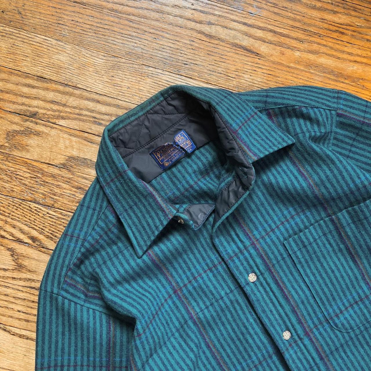 Vintage Pendleton Wool Flannel Shirt Size: Medium -... - Depop