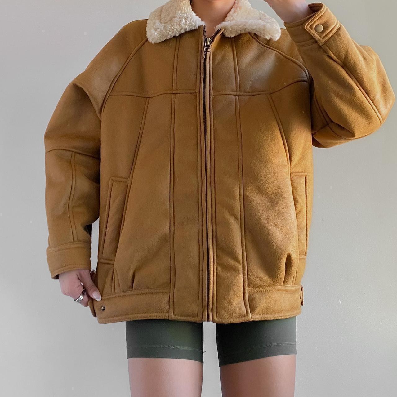 Urban Outfitters - Faux Shearling Brown Jacket... - Depop