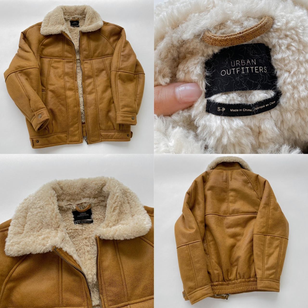 Urban Outfitters - Faux Shearling Brown Jacket... - Depop