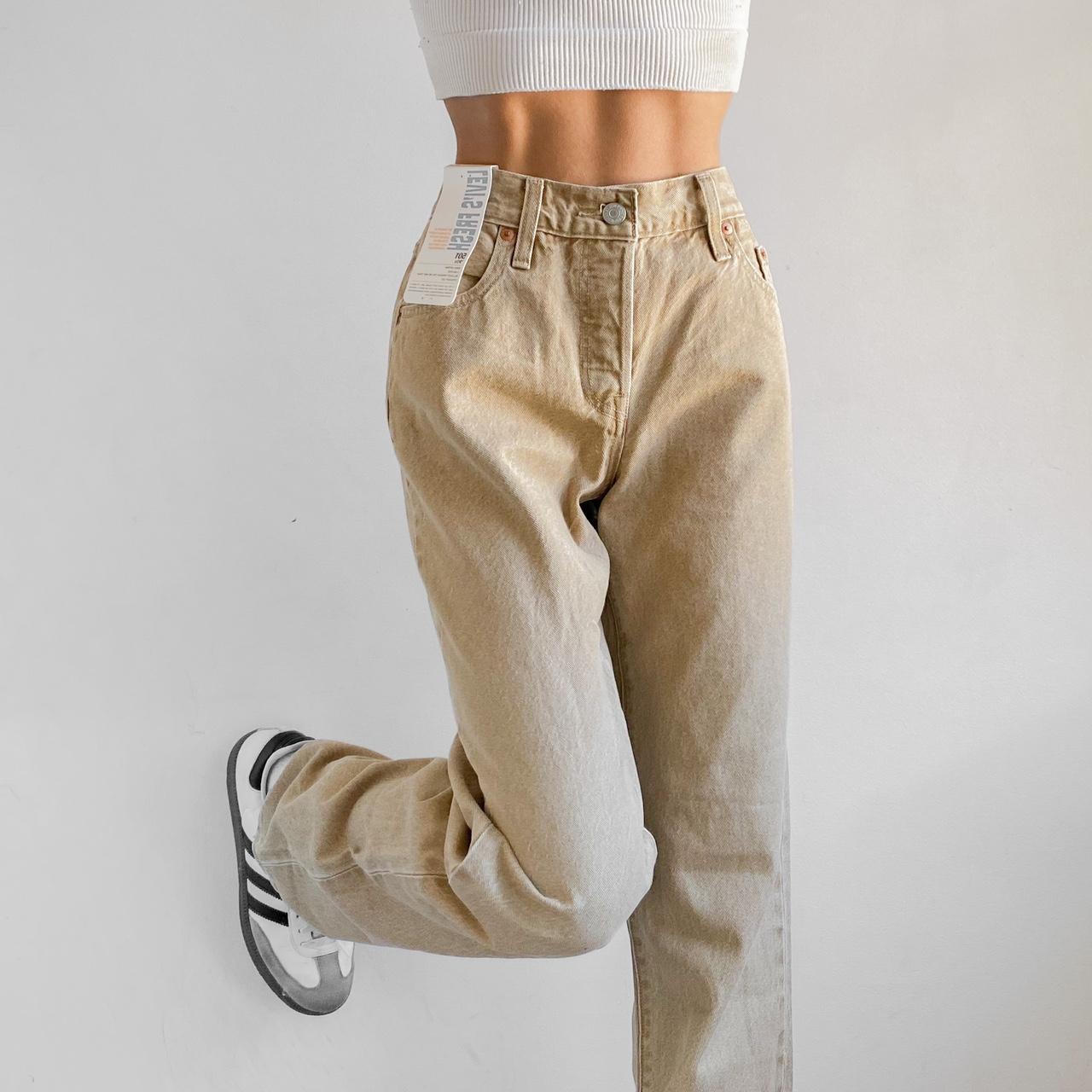 Levi s Straight Leg Tan 501 Jeans Next day. Depop