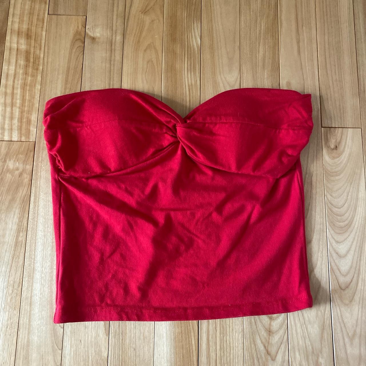Super cute red crop top that comes with padding... - Depop