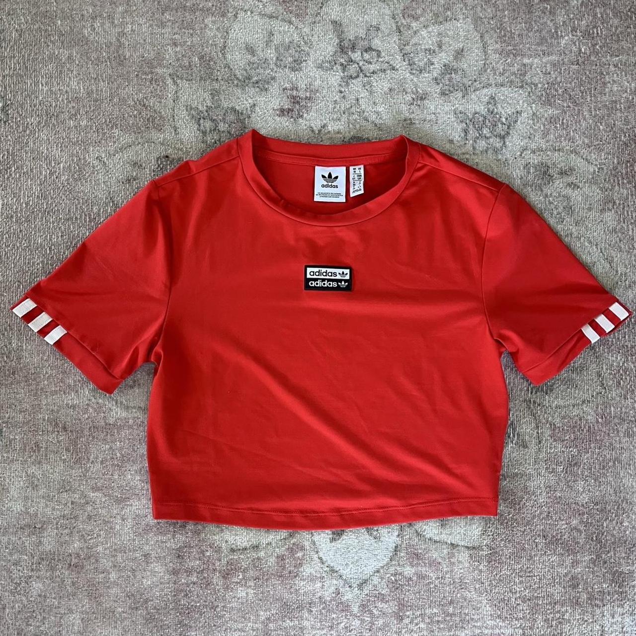 Adidas original R.Y.V red racer crop top active wear - Depop