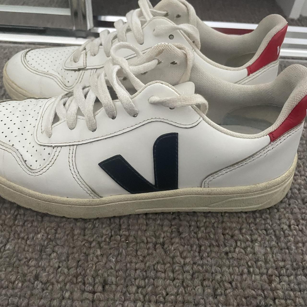 Women’s veja shoes Red and navy accents Size 7... - Depop