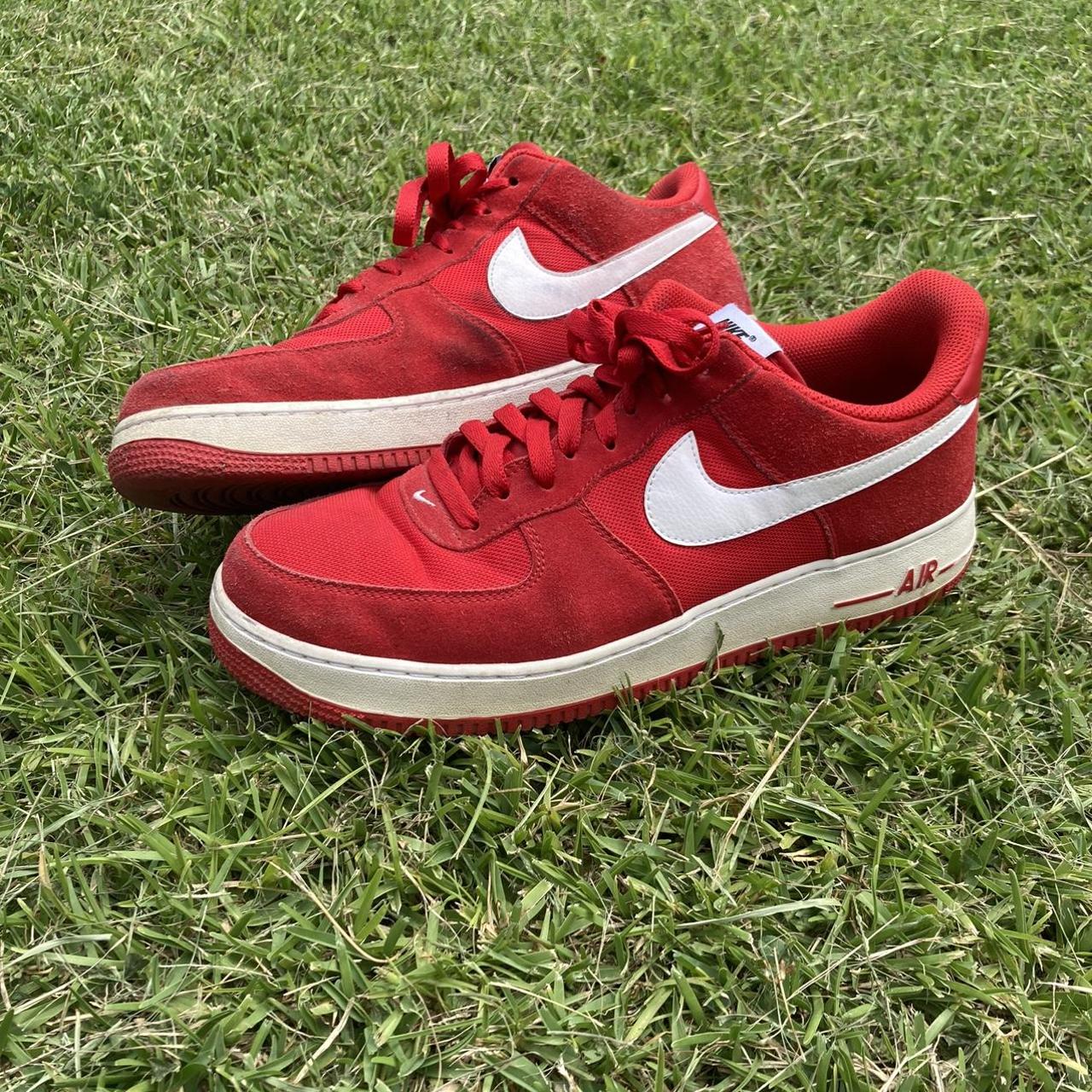 Nike Air Force 1’s Red Suede / Size 12 These shoes... - Depop