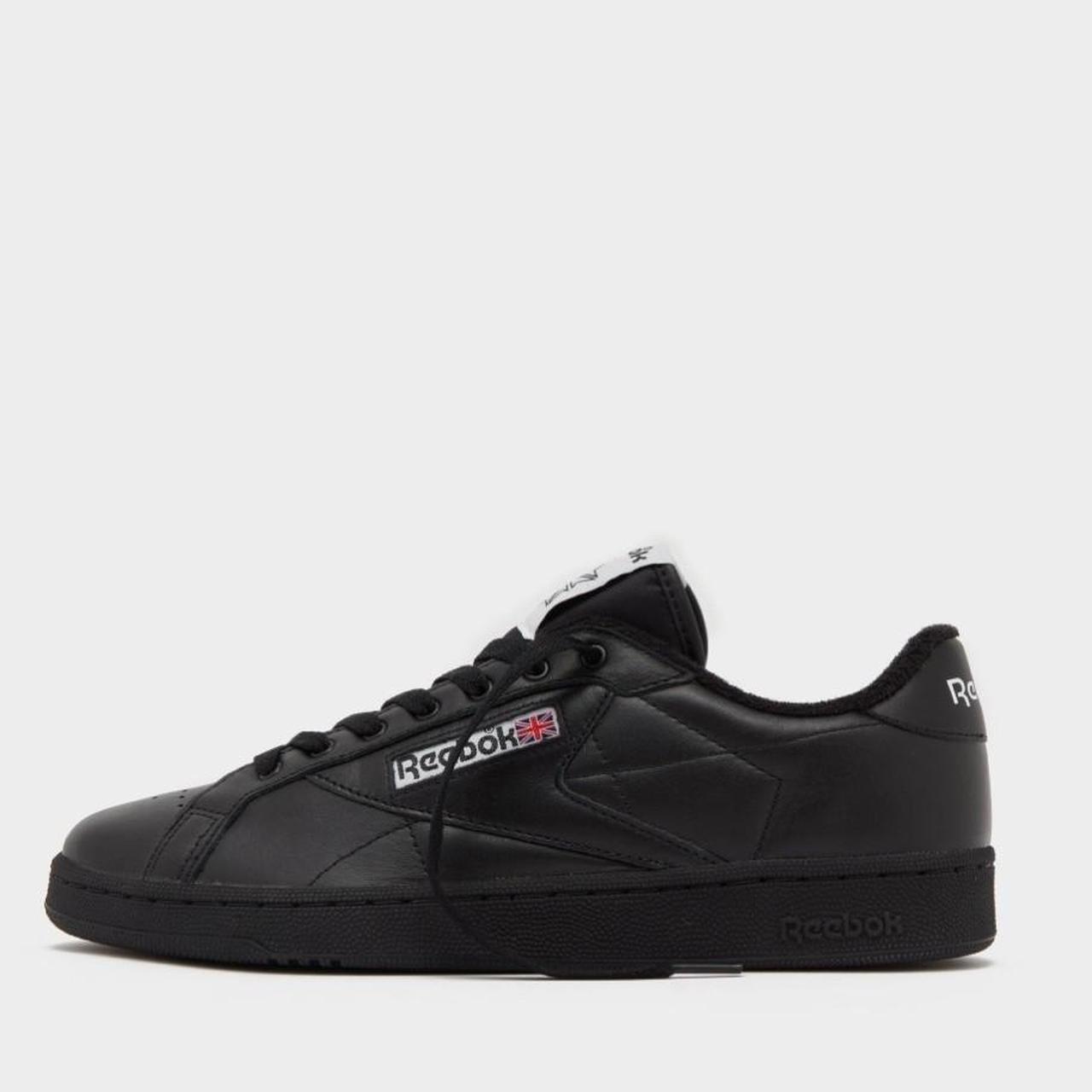 Reebok Club C All Black Leather Trainers Shoes... - Depop